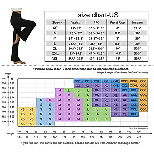 COPYLEAF Women's Flare Yogo Pants with Pockets-V Crossover High Waisted Bootcut Yoga Leggings-Flare Bell Bottom Workout Gym Leggings Black