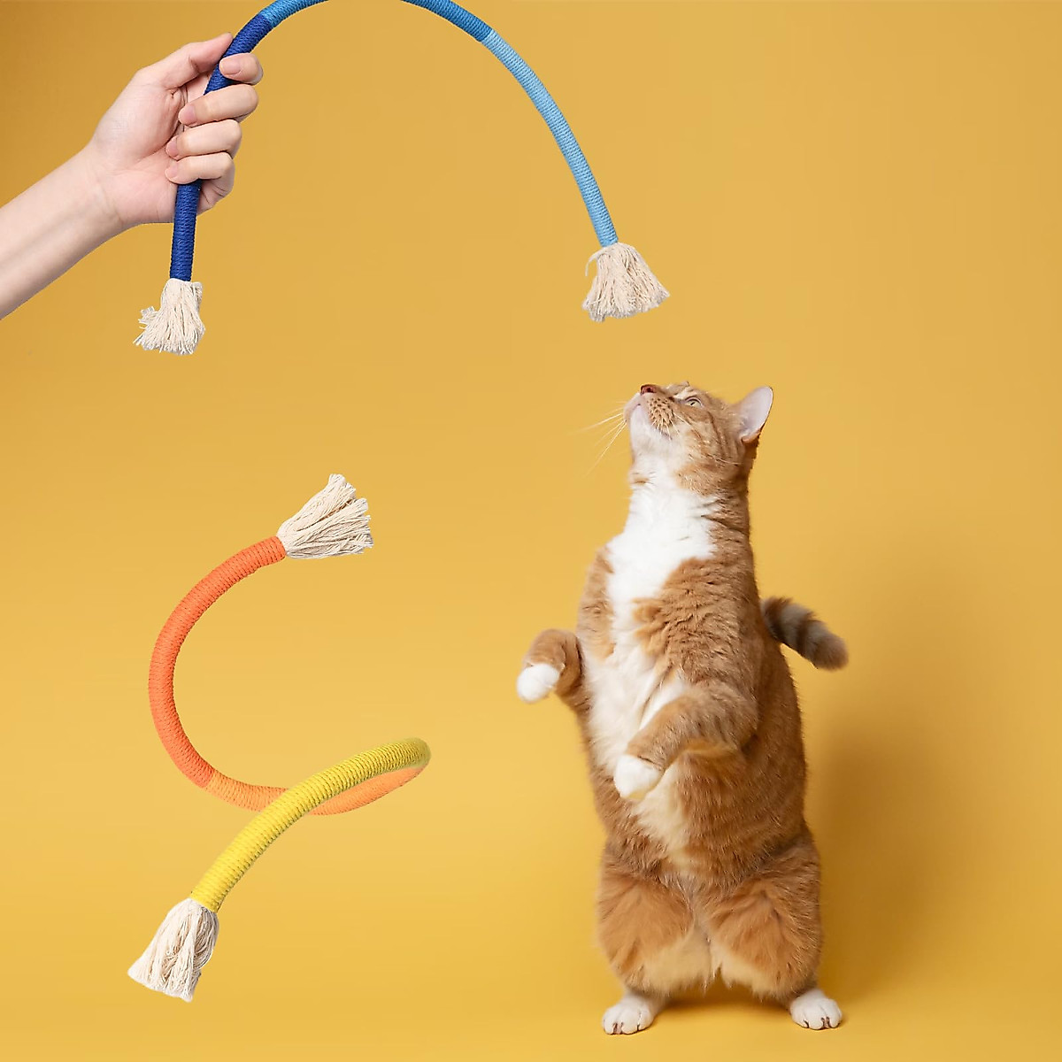 Pumwoy Cat Toys,Catnip Toys for Cats,Catnip Kittens Toys for Teething Cat,Chewing Toys with Catnip,Rope Toys for Practicing Cat Kicking(3-Pack)