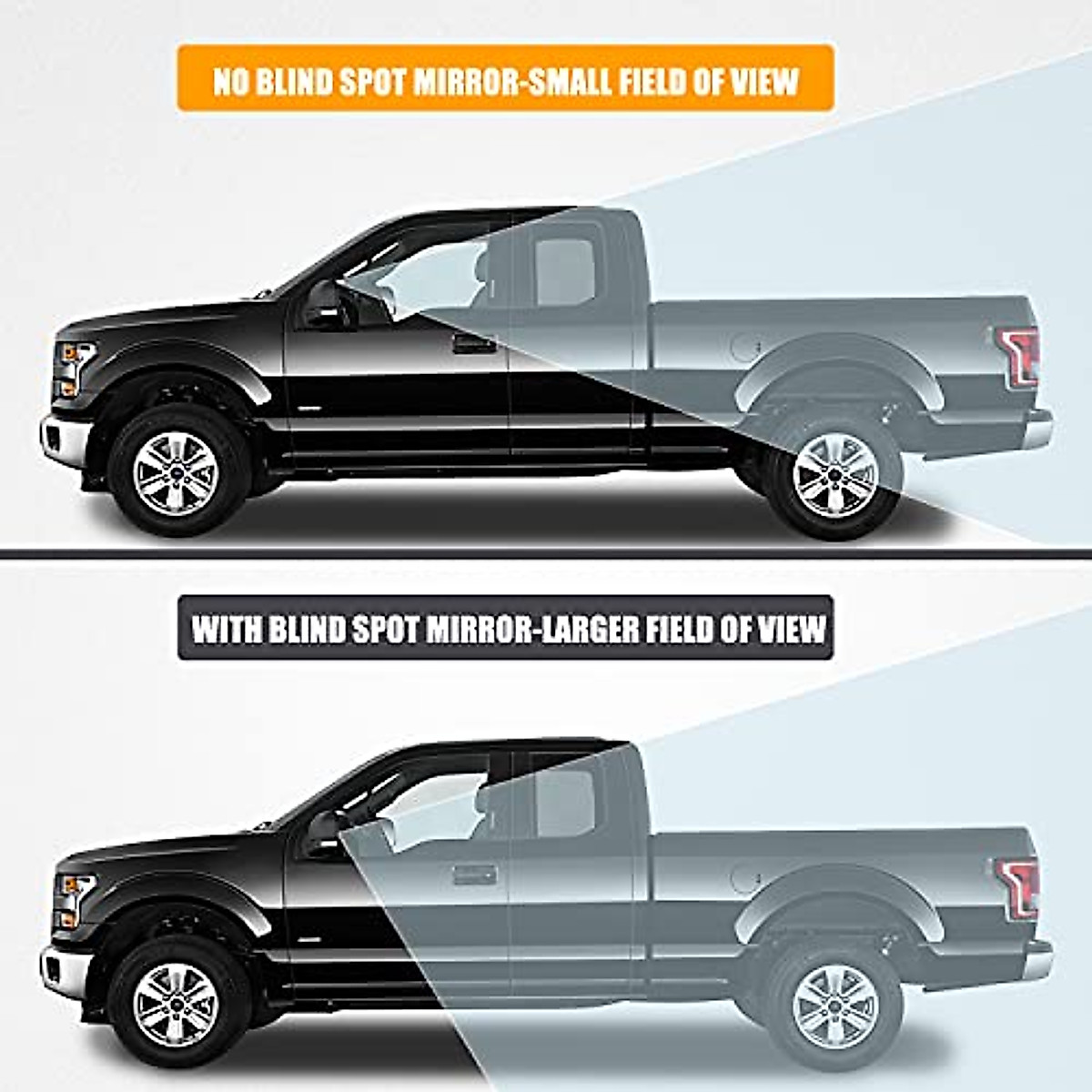 RANSOTO F150 Mirror Glass Right Blind Spot Passenger Side Heated Compatible with Ford F-150 2015 2016 2017 2018 2019 2020 Replace FL3Z17K707A