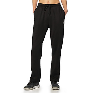 BALEAF Women's Fleece Pants Winter Running Gear with Zipper Pockets Athletic Joggers Adjustable Ankle Track Pants Black Size S