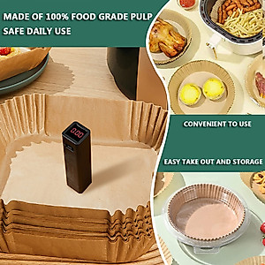 Air Fryer Disposable Paper Liner Square, 7.9 Inch Air Fryer Paper Liner 100PCS, Air Fryer Parchment Paper Liners Non-stick, Oil-proof, Water-proof for Baking Roasting Microwave …