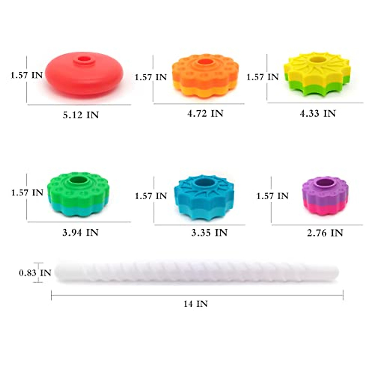 LBAIBB (1 PCS Spinning Stacking Toys,Spin Toys for Toddlers 1-3,Strong ABS Plastic,Rainbow Spin Tower,Autism Spin Stack Toys,Suitable for Gifts for Boys and Girls