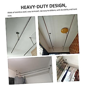 SWOOMEY 2pcs Pole Crane Ceiling Shower Curtain Rod Heavy Duty Brackets Pipe Brackets Closet Rod Support Ceiling Mount Bracket Ceiling Mount Brackets for Curtain Rods Bathroom Accessory