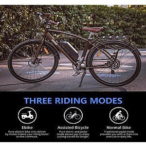 Electric Bike for Adults 28" Vintage Electric Bicycle 28mph 50+Miles City Commuter Urban Ebike 500W Powerful Motor Removable Large Battery 7-Speed UL