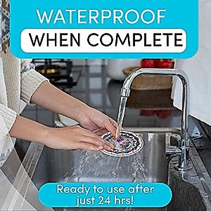 Color Your Own Coaster Mandalas with Markers | 8 Absorbent Ceramic Discs w/Cork Base for Drinks | Gift Arts and Crafts DIY Kit for Adults, Hobby, Beginners, Kids, Teens, Seniors, Women, Elderly