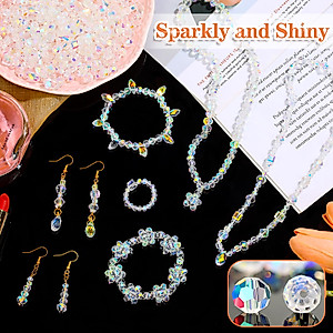 Qinzave 1401 Pieces Crystal Glass Beads for Jewelry Making Rondelle Shape Crystal Beads with Colorful Loose Beads, Assorted Crystal Faceted Beads for Bracelets, Necklace DIY Craft 4 mm 6 mm 8 mm