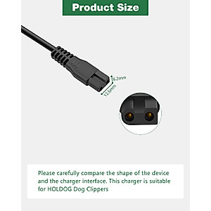 5V Power Cord Replacement HOLDOG Dog Clippers Charger for Professional Heavy Duty Dog Grooming Clipper 3-Speed Low Noise High Power Rechargeable Cordless Pet Grooming Tools