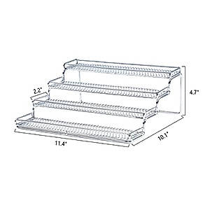 MEIQIHOME 4 Tier Spice Rack Organizer Step Shelf Countertop Spice Storage Holder, for Kitchen Cabinet Cupboard Pantry, Metal, Chrome