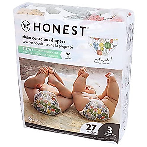 The Honest Company - Eco-Friendly and Premium Disposable Diapers - Pandas, Size 3 (16-28 lbs), 27 Count