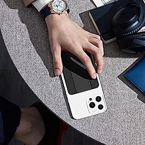 WWW Card Holder with Stand for Back of Phone,Secure Stick on Wallet,PU Leather Credit Cards Holder for Cell Phone with 3M Adhesive Sticker for Smart Phones,Black