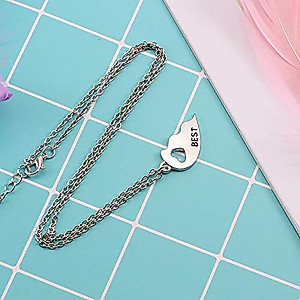 Sisadodo BFF Friendship Necklace for 2 - Best Friend Necklaces BFF Gifts for 2 Matching Heart Best Friends Forever Pendant Necklaces Set¡­
