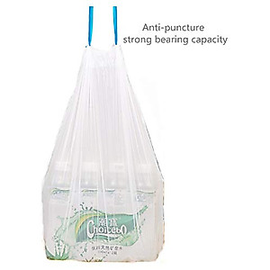 Strong Kitchen Trash Bags Drawstring 4 Gallon Garbage Bags Unscented Wastebasket Bin Trash Can Liners Small Trash Bag for Kitchen,Bathroom,Bedroom,Home,Office,car(Pure white)