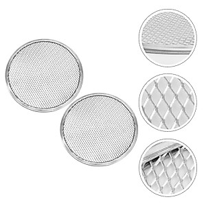 NUOBESTY 2pcs Aluminum Pizza Baking Screen 16 Inch Mesh Pizza Tray Seamless Round Pizza Screen Nonstick Pizza Pan Oven Bakeware Pizza Making Net Tools