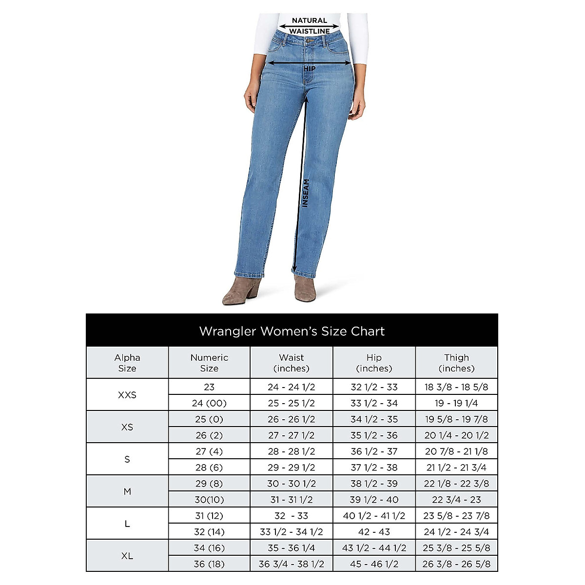 Wrangler womens High Rise True Straight Fit Jeans, Stockton, 10 30 US