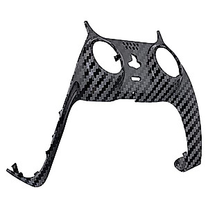 eXtremeRate Graphite Carbon Fiber Pattern Decorative Trim Shell Compatible with ps5 Controller, DIY Replacement Clip Shell, Custom Plates Cover Compatible with ps5 Controller with Accent Rings