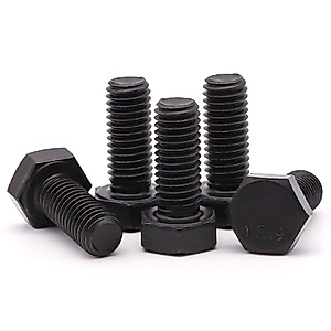 M8 x 20 mm (20 pcs) Hex Bolts Hex Screws, Black Oxide Finish Hexagon Head Bolts, 12.9 Grade Alloy Steel, Full Thread, Machine Thread