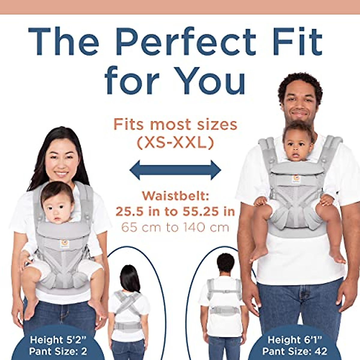 Ergobaby Omni 360 All-Position Baby Carrier for Newborn to Toddler with Lumbar Support (7-45 Pounds), Pearl Grey, One Size (Pack of 1)