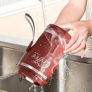 Colawind 13oz Travel Mug, Reusable Coffee Cups with Flip Top Lids, Stainless Steel Coffee Tumbler with Rope, 400ml Drink Cup for Iced Tea, Coffee, Water