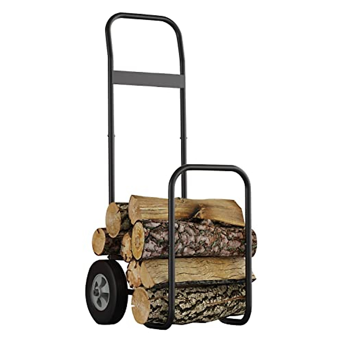 Fire Beauty Firewood Log Cart Carrier, Outdoor and Indoor Wood Rack Storage Mover, Rolling Dolly Hauler