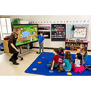 Antrea Standard Pocket Chart - Clear 10 Pockets Chart for Classroom & Home Heavy Duty Hanging Black Pocket Chart for Sentence Strips Letter Cards Word Wall,28x44 Inch