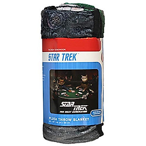 INTIMO Star Trek The Next Generation TNG Cat Characters Playing Cards Fleece Plush Throw Blanket 60" x 48" (152cm x 122cm)