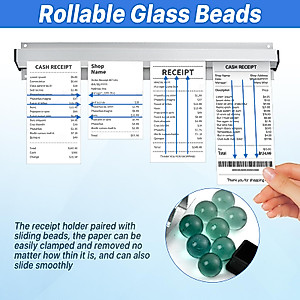 Elesunory 4 Pcs Ticket Holder for Restaurant, Receipt Holder for Restaurant, Keep Orders Organized, 16 in Sliver Aluminum Slide Check Rack and 5.5 in Receipt Spike for Kitchen Office Cafes Bar