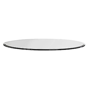 MILAN Round 3/8" Bevel Edge Glass Top, 54 Inch, Clear