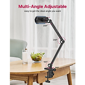 ULANZI Select Tablet Holder Desk Stand - HP006 Aluminum Tablet Mount for Bed Flexible Arm Multi-Angle 360° Rotation 2 Positioning Holes for 4.7''- 13'' Tablet