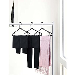 Black Plastic Hangers 20 Pack, Light Weight Durable Clothes Hangers Non-Slip Slim Heavy Duty Hangers G-Shape Standard Size Ideal for Tank T-Shirts Dresses Jackets Suits Blouses Ties Leggings (Black)