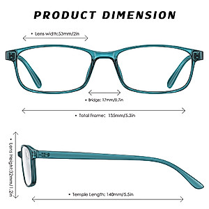 JEERO Blue Light Blocking Glasses - Lightweight Frame Computer Glasses, Anti Eyestrain & UV Glare, TV/Phone/Gaming Eyeglasses for Women Men, Non-Prescription