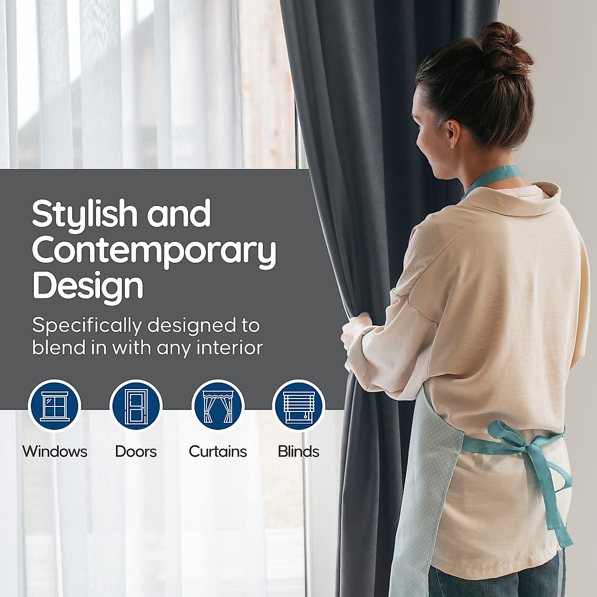 Baby Blackout Blinds with Super Suction Cups for Windows, Doors, Nursery, Children, Babies and Bedroom by EasySleep (Gray)