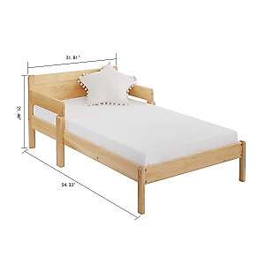 MUSEHOMEINC 2 in 1 Convertible Bed,Multifunctional Solid Wood Twin Bed 2 Side Guardrails, Bed Frame Convert to one Chair/Sofa, Fits Standard Crib Mattress,(Mattress not Included)