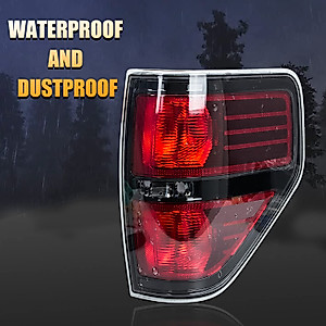 Wztepeng F150 Pickup Rear Tail Light Compatible With 2009 2010 2011 2012 2013 2014 Ford F150 F-150 Passenger and Driver Side Smoked Taillights Replaces BL3Z13404AB