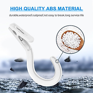 24PCS Laundry Hooks with Clips Plastic Clothes Pins Super Strong Hanger Clips Boot Hangers Towel Clips Laundry Clips for Bathroom Travel Portable(White)