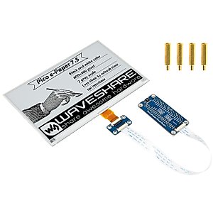 7.5inch E-Paper Display Module for Raspberry Pi Pico, 800×480 Pixels Black/White Two-Color E-Ink SPI Interface, Wide Viewing Angle, Paper-Like Effect Without Electricity