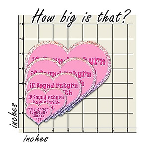 Miraki If Found Return To Girl With The Fat Ass Sticker, Pink Heart Sticker, Glitter Stickers, Cute Lover Stickers, Water Assitant Die-Cut Funny Decals for Laptop, Phone, Water Bottles, Kindle Sticker