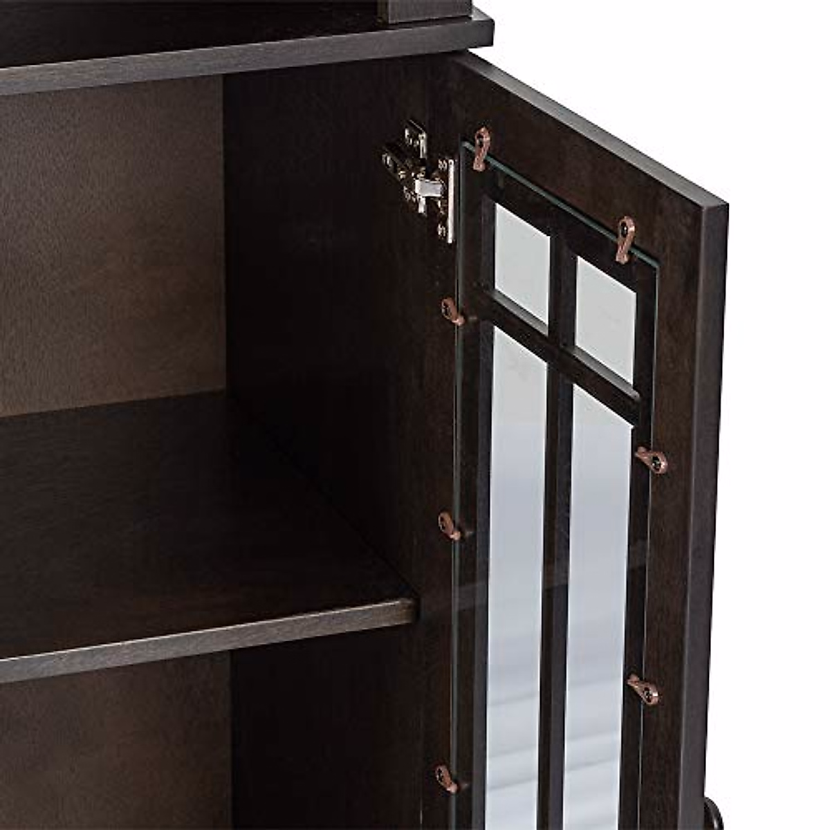 e-Flame USA Whistler Large Mantel Electric Fireplace Stove TV Stand with Media Shelves - Faux Stone Dark Oak - 66"x43"