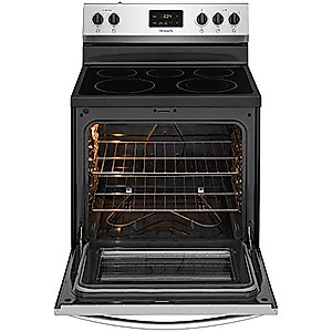 Frigidaire FCRE3052AS 30" Freestanding Electric Range with 5.3 cu. ft. Capacity Quick Boil Store-More Storage Drawer and SpaceWise Expandable Elements in Stainless Steel
