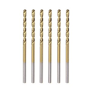 uxcell 2.3mm Drill Bits High Speed Steel Straight Shank 52mm Length Twist Drill Bit Fully Ground Titanium Coated 6 Pcs