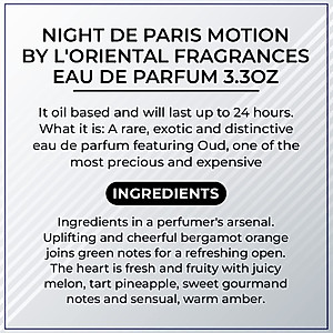 Night De Paris Motion By L'Oriental Fragrances Eau De Parfum 3.3OZ (NIGPFZ006)