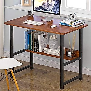 Desktop Home Computer Desk,Modern Writing Computer Desk,Simple Sturdy Office Desk with Bookshelf for Small Space Study Pc Desk Table