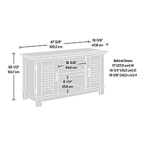 Sauder Garden Villa TV Stand, L: 47.32" x W: 18.82" x H: 25.47", Orchard Oak Finish