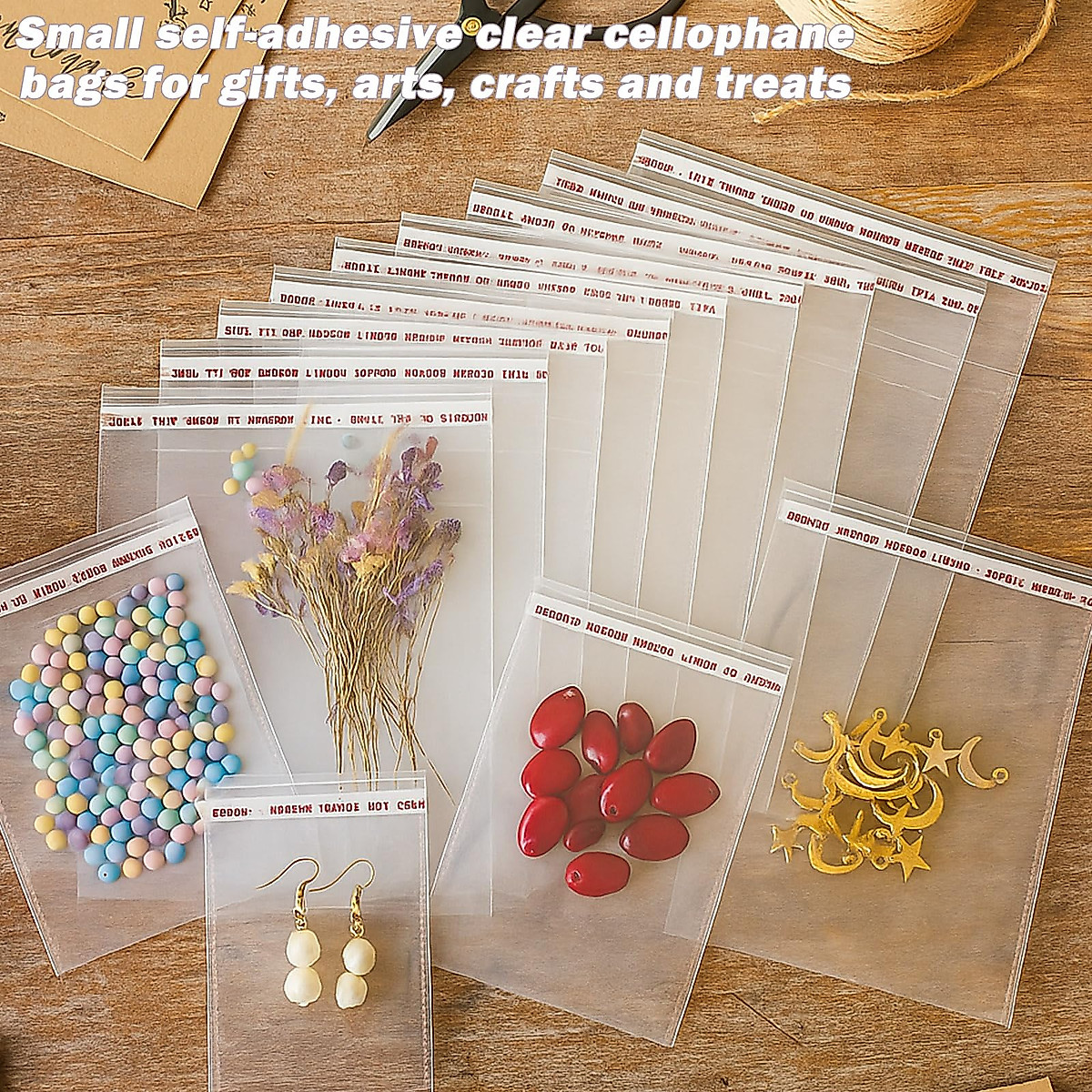 13" x 19" Large Resealable Cellophane Bags 200 pcs, Self Sealing Clear Bags for Packaging Products Self-adhesive Cello Bags for Clothes, T-shirts, Pants and Gifts