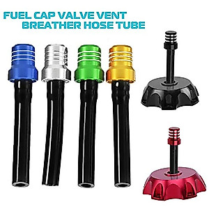 RSG 2Pcs ATV Gas Tank Vent Hose Air Vent Hose Gas Fuel Cap Universal CNC Tank Valve Vent Tube with Check Ball Aluminum Breather for YZ80 YZ85 YZ125 YZ250 YZ250F YZ400F YZ426F YZ450F Blue