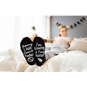 Vamotto Free Size Non Slip Cotton Pregnancy Socks for Women,Pregnancy Gift New Mom Gifts, Growing a Tiny Human Mom Socks 1st Time Mom Gifts