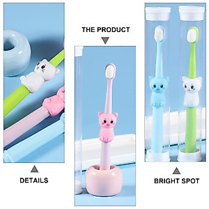 Healifty 3pcs Children's Soft Bristle Toothbrush Lovely Kids Toothbrush Child Toothbrush Kid Oral Care Toothbrush Manual Toothbrush Toothbrushes Teeth Cleaning Brush Aldult TPE Makeup Baby