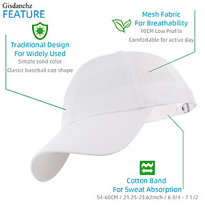 Gisdanchz Ball Caps for Men Cooling Hat Outdoor Runner Cycling Cap Mesh Golf Hats Trucker Hat Mens Womens Baseball Caps Low Profile Summer Cooling Hat for Men White