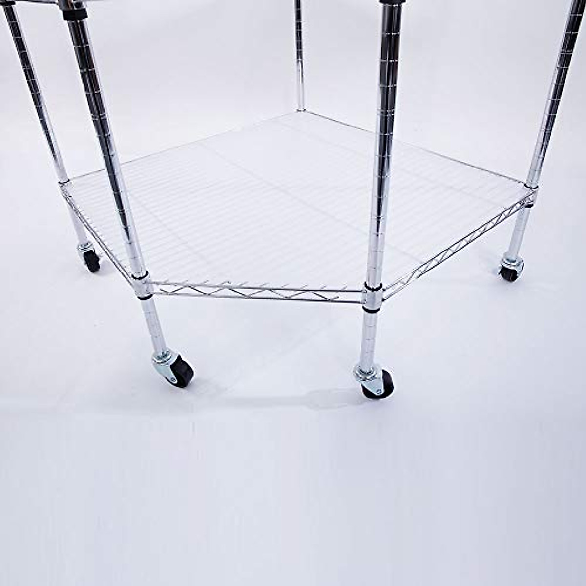 HOMEN 6 Tiers Corner Shelf Adjustable Metal Storage Wire Shelving Unit (Silver)