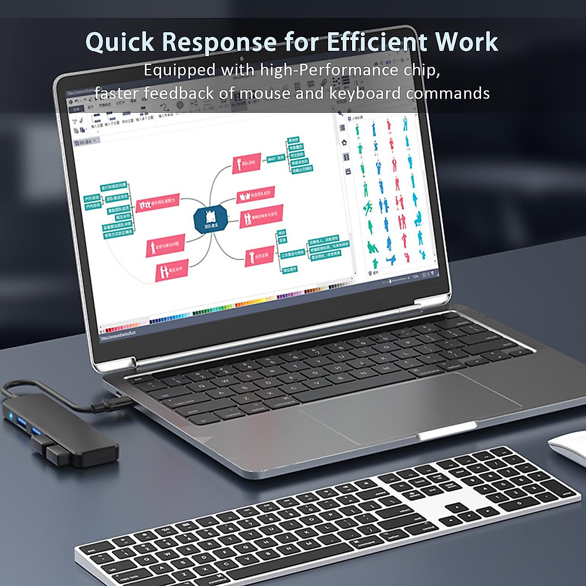 USB Hub for Laptop, 4-Port USB 3.0 Hub USB Splitter USB Extender for Laptop, MacBook, Mac Pro, Mac Mini, iMac, Surface Pro, XPS, PC, Flash Drive, Mobile HDD