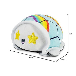 TeeTurtle - The Original Reversible Turtle Plushie - Rainbows - Cute Sensory Fidget Stuffed Animals That Show Your Mood 3.5 inch